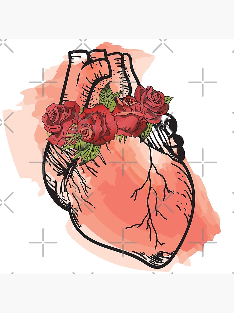 Póster «Corazón humano con corona de rosas» de Arch4Design | Redbubble