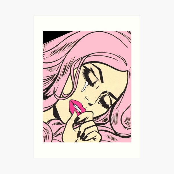 "Pastel Pink Sad Girl" Art Print for Sale by turddemon | Redbubble