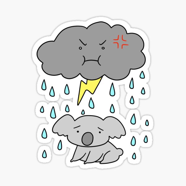 "Storm Cloud Sad Koala" Sticker for Sale by SaradaBoru | Redbubble