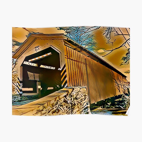 "Covered Bridge" Poster by stewstudio | Redbubble