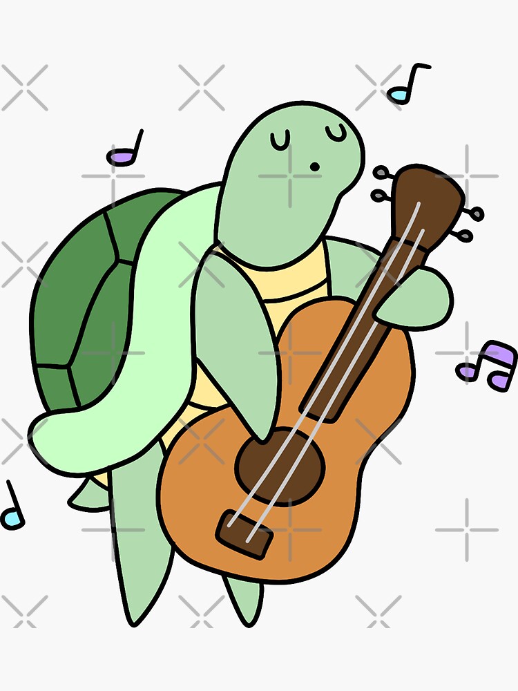 "Guitar Turtle " Sticker for Sale by SaradaBoru | Redbubble