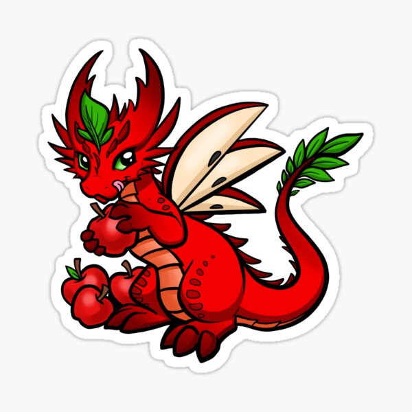 Apple Dragon Sticker For Sale By Bgolins Redbubble