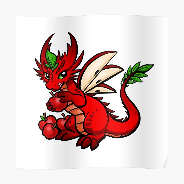 Apple Dragon Poster By Bgolins Redbubble