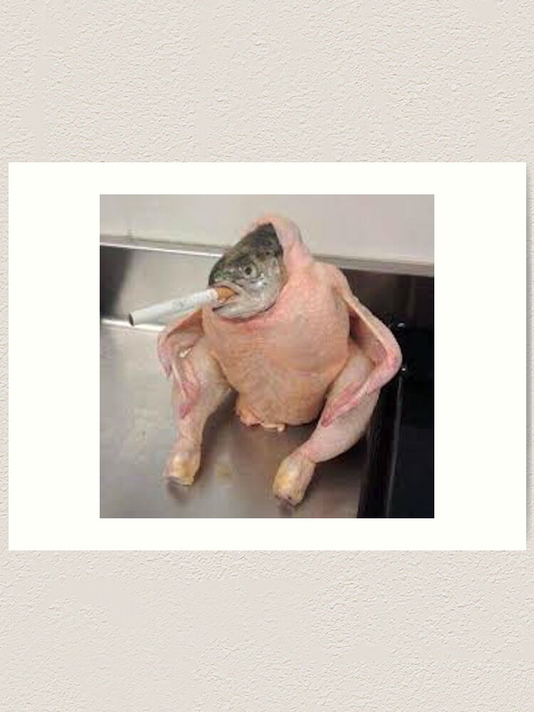 "cursed images fish chicken" Art Print for Sale by OWONANI | Redbubble