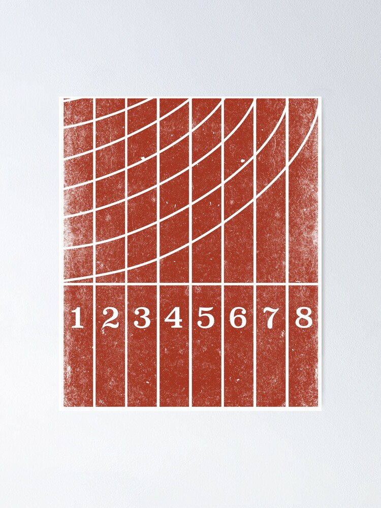 "Red Running Track Distressed Style" Poster for Sale by awkwarddesignco ...