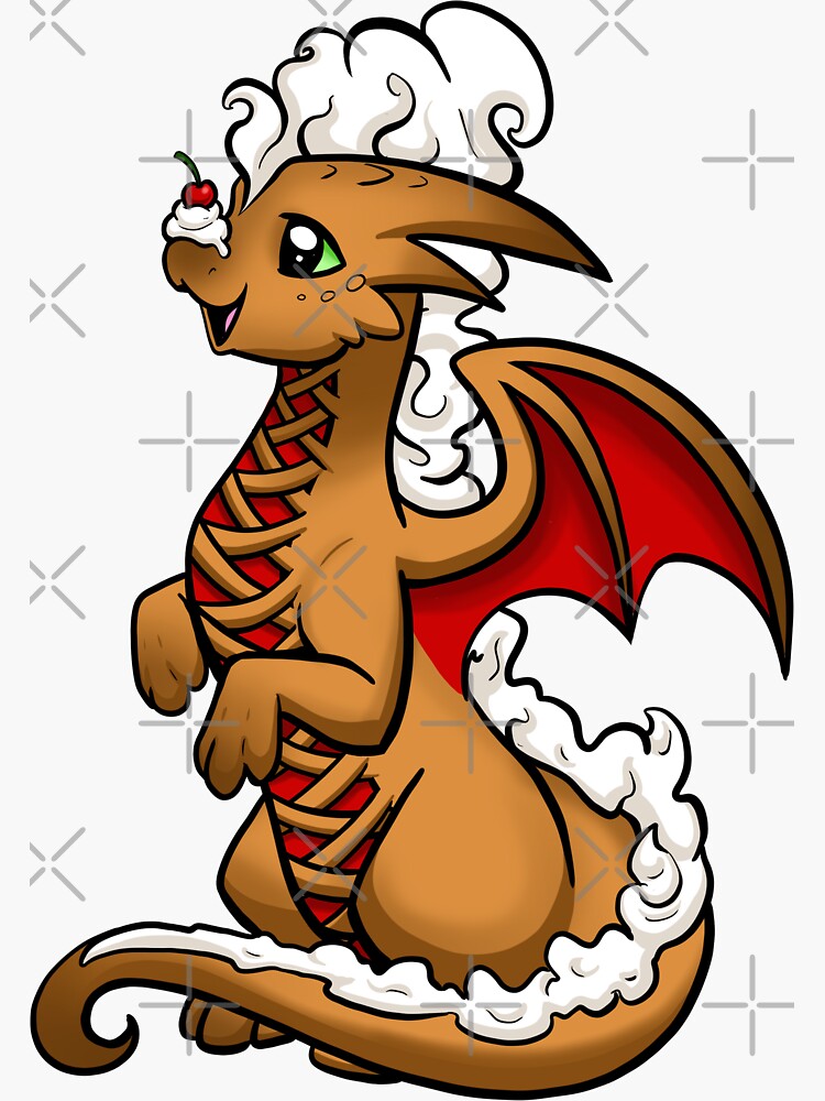 "Cherry Pie Dragon" Sticker for Sale by Dragons and Beasties | Redbubble