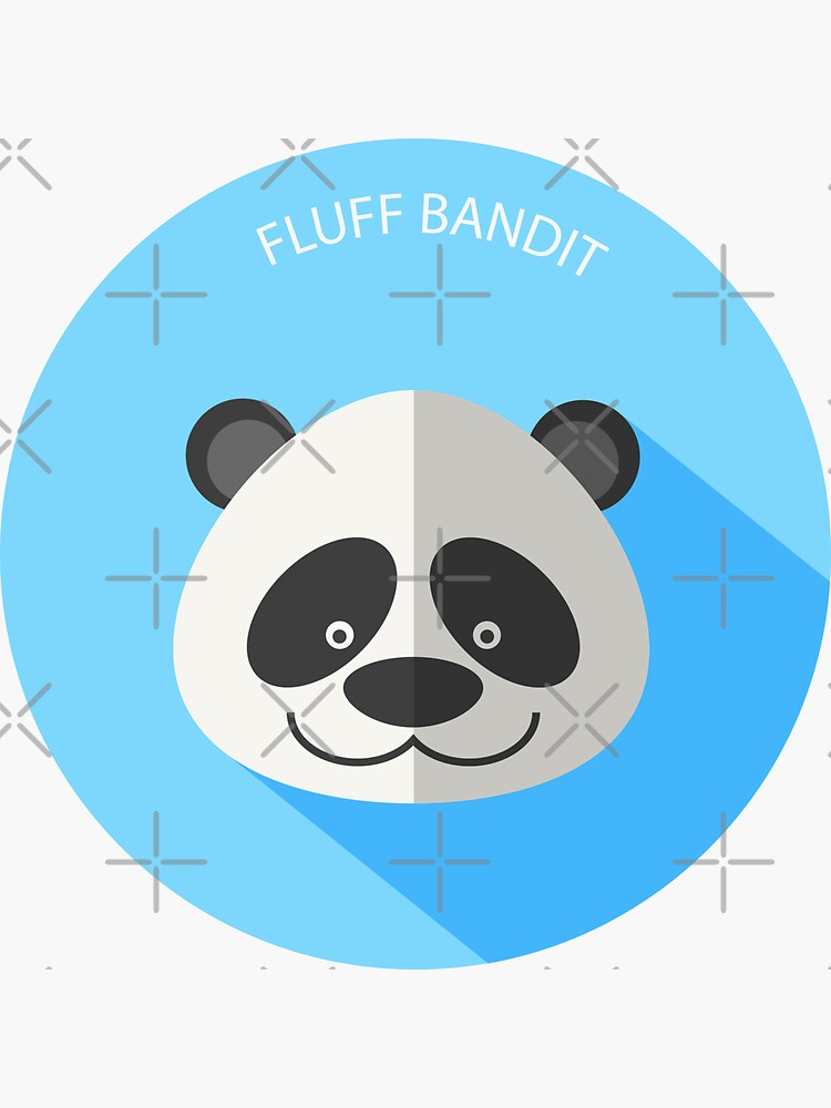 "Fluff Bandit Panda Funny Animal Names" Sticker by Turnip-Fish | Redbubble