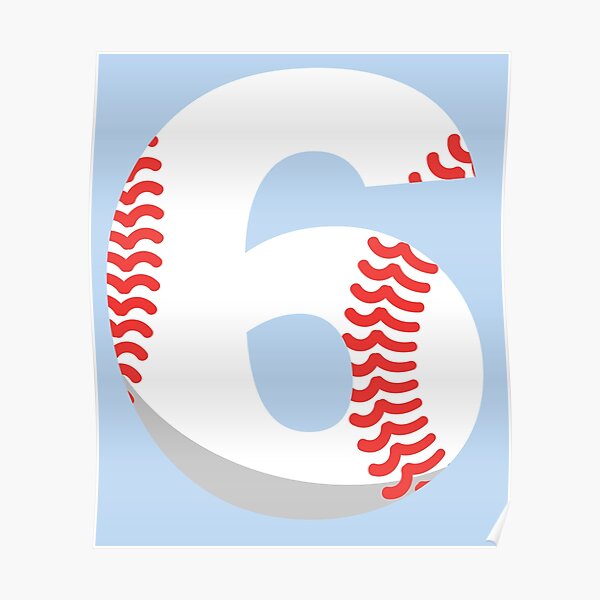Póster «Número 6 Baseball # 6» de melsens | Redbubble
