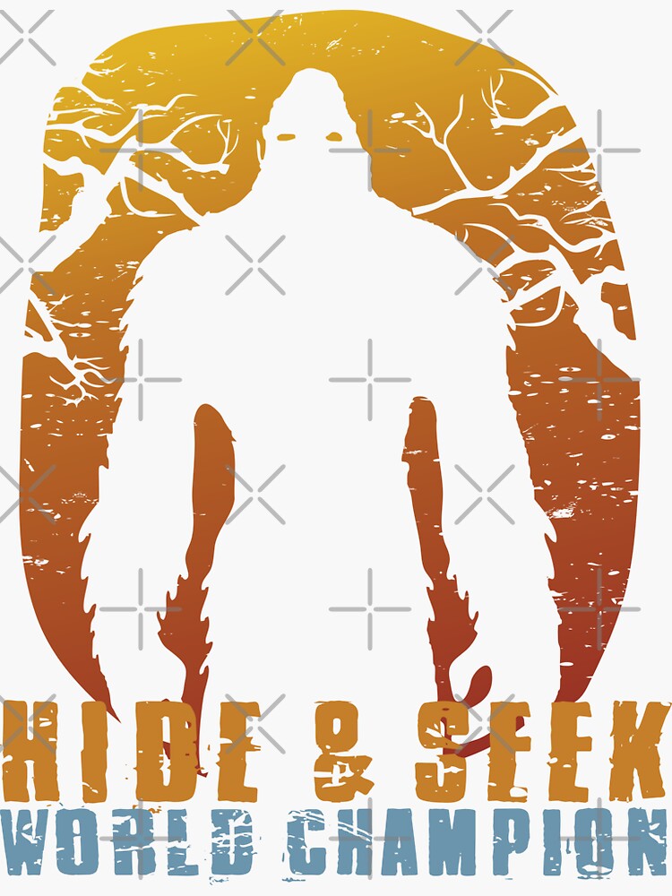 "Bigfoot Hide and Seek World Champion Vintage Scary Wood " Sticker by ...