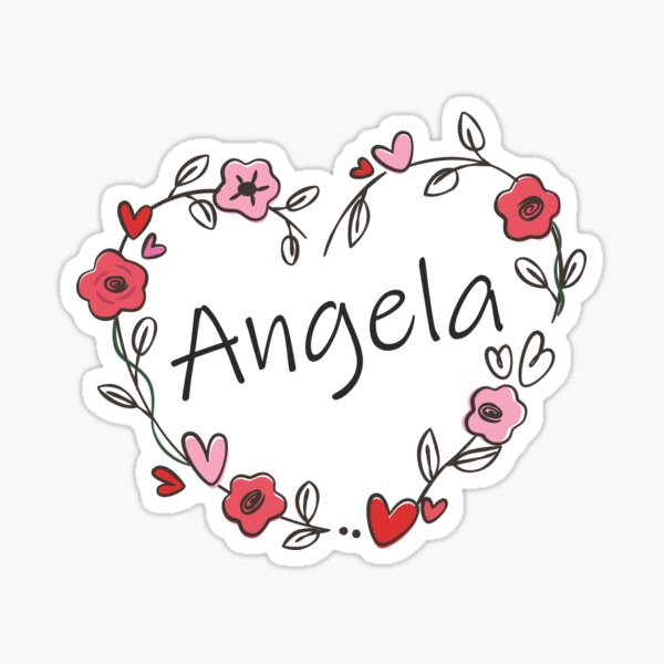 "My name is Angela" Sticker for Sale by oleo79 | Redbubble