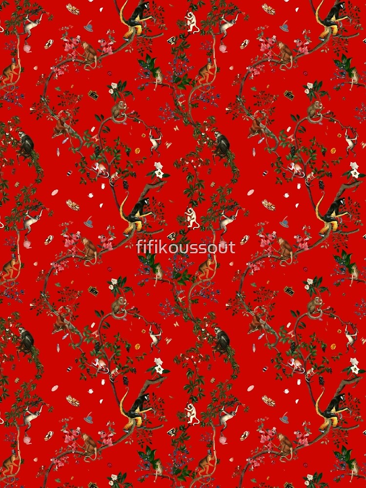 "Monkey World Red" A-Line Dress for Sale by fifikoussout | Redbubble