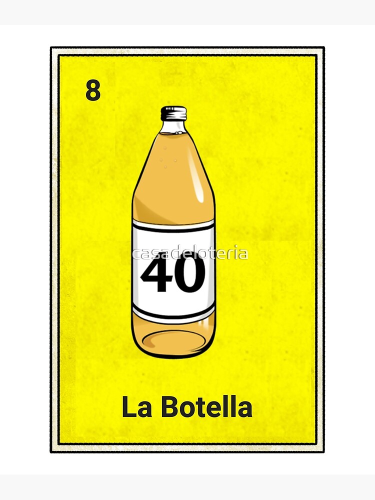 "La Botella Funny Parody Mexican Loteria Card" Art Print by ...