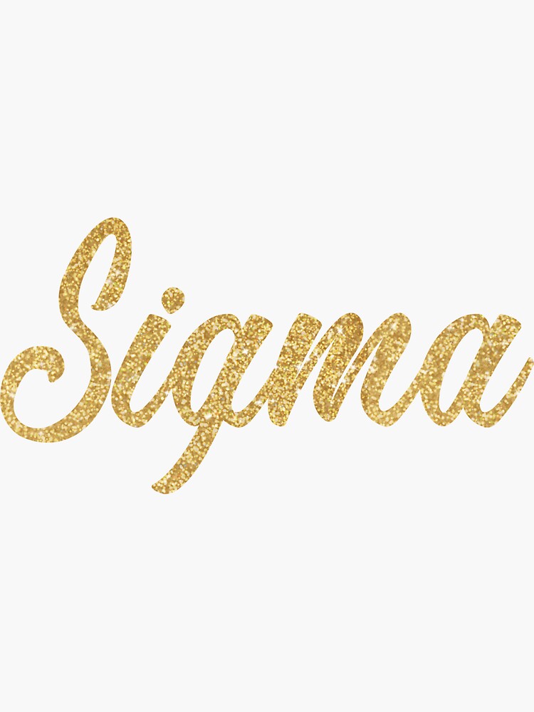 "Sigma Gold Glitter Greek Letter Sorority" Sticker by lissullivan ...