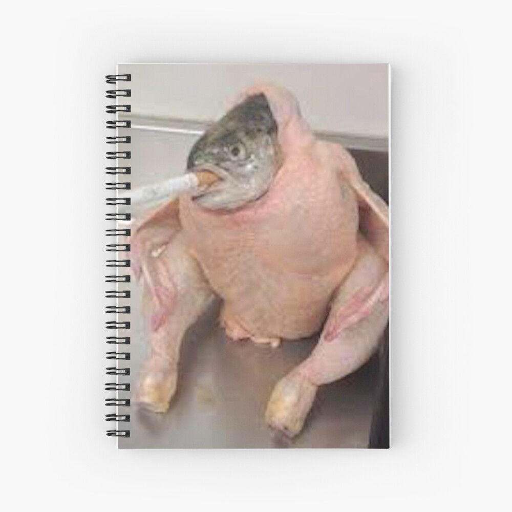 "cursed images fish chicken" Spiral Notebook for Sale by OWONANI ...