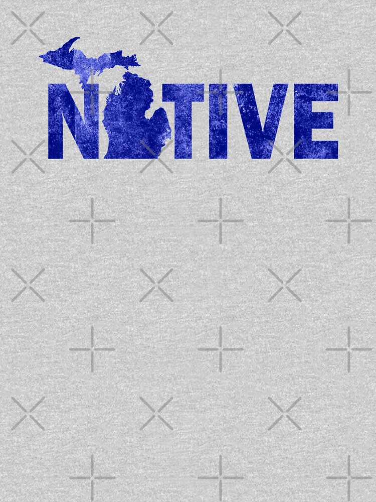 "Michigan Native Vintage Distressed In Blue" T-shirt for Sale by ...