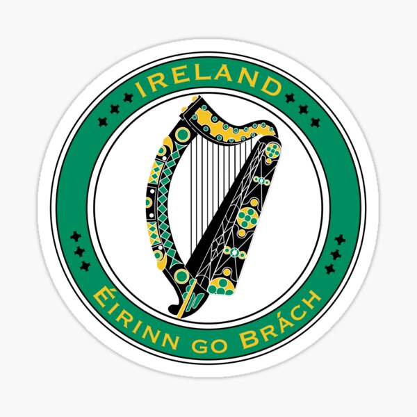 "FLAGS AND DEVICES OF THE WORLD - IRELAND" Sticker for Sale by WOOFANG ...