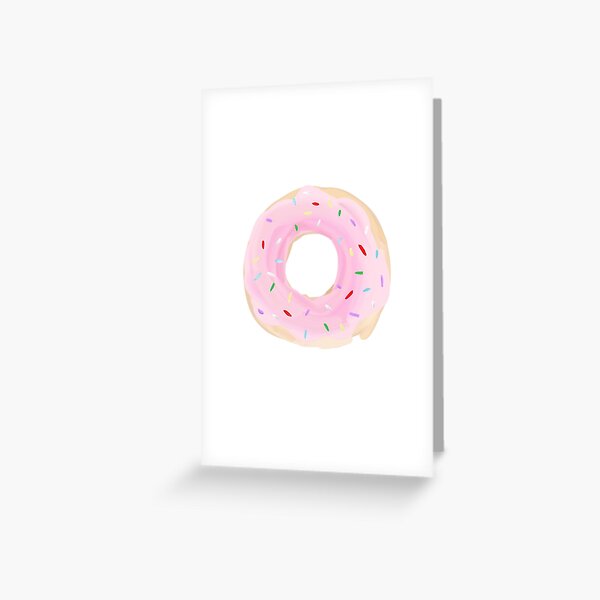 Cute Pink Donut Greeting Cards for Sale | Redbubble