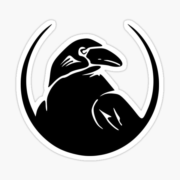 "Raven - crow - logo" Sticker for Sale by TShirtsByMs | Redbubble