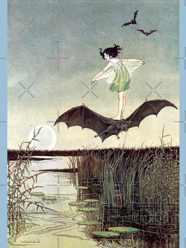 "Fairy Girl Riding a Bat - Ida Rentoul Outhwaite" T-shirt for Sale by ...