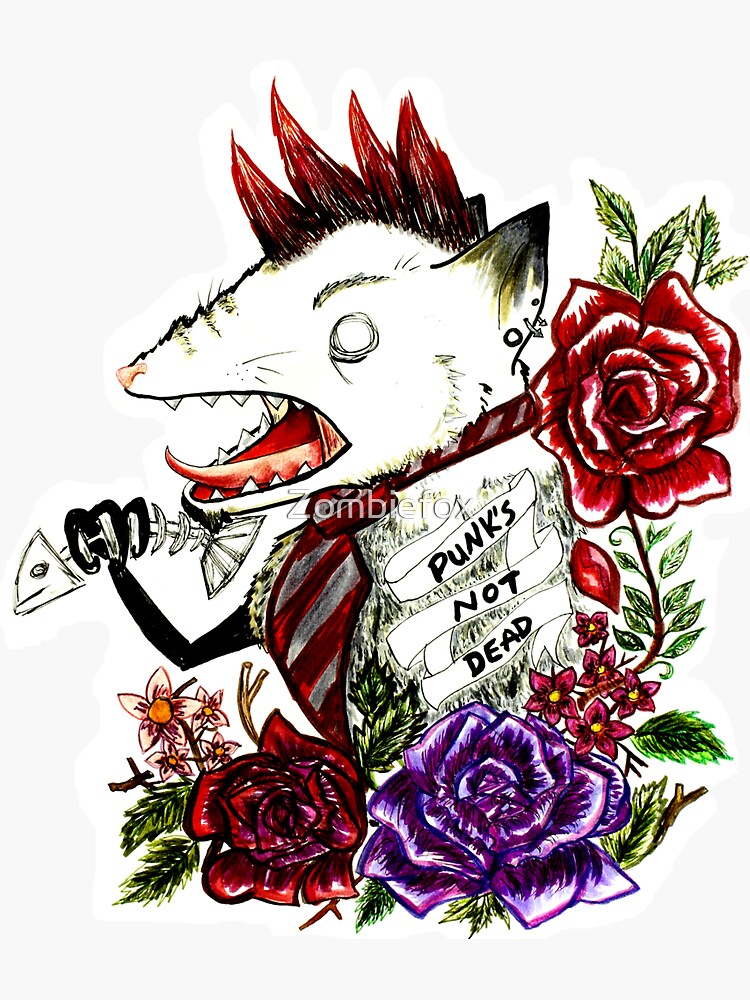"Punk's Not Dead" Sticker for Sale by Zombiefox | Redbubble