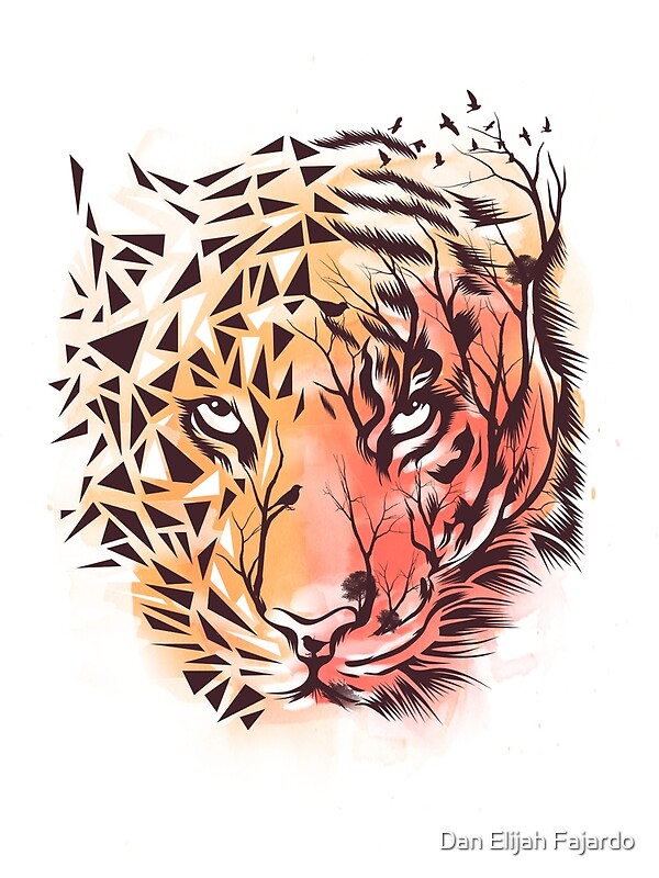"Geometric Tiger" by Dan Elijah Fajardo | Redbubble