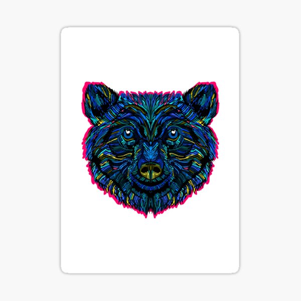 "Blue Bear Face" Sticker for Sale by LRichardsdesign | Redbubble