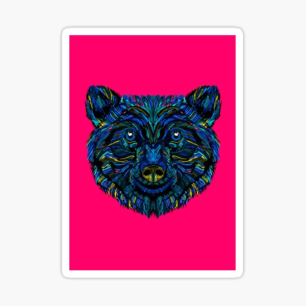 "Blue Bear Face" Sticker for Sale by LRichardsdesign | Redbubble