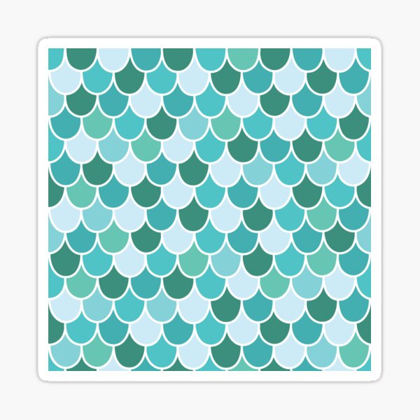 "Teal Scalloped Scales" Sticker for Sale by lisanorrisart | Redbubble