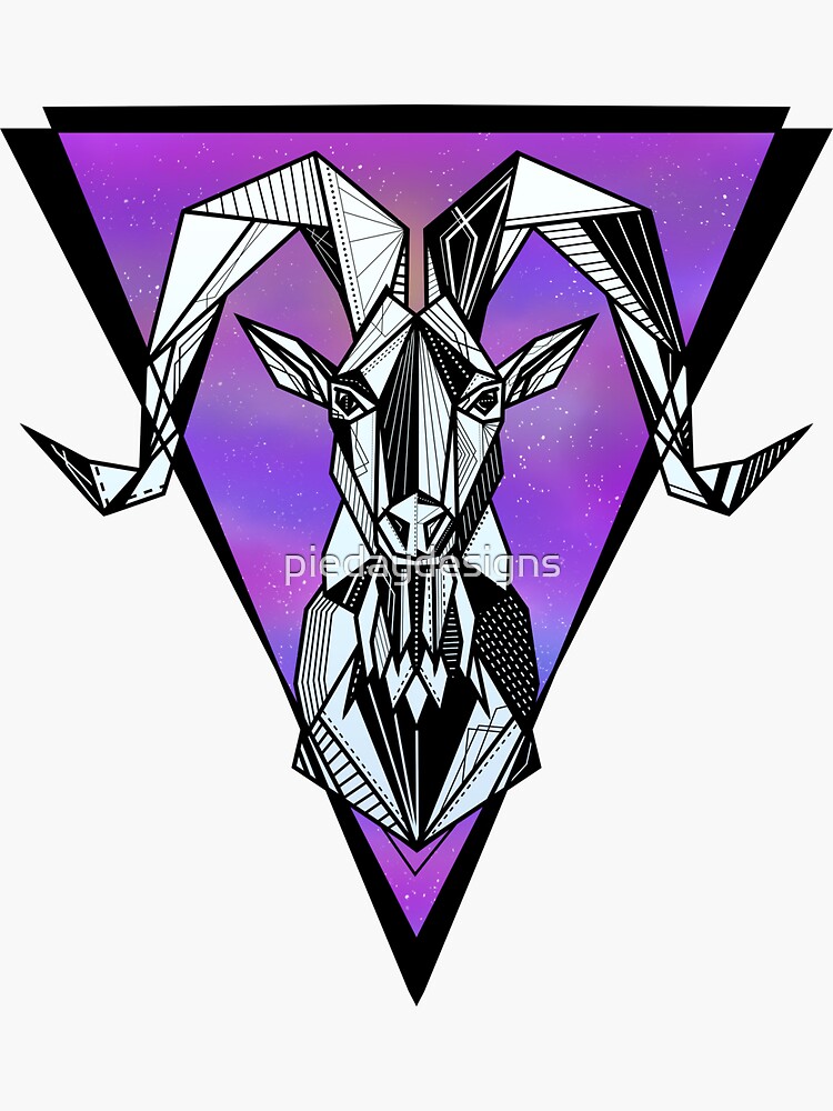 "Capricorn goat star sign" Sticker by piedaydesigns | Redbubble