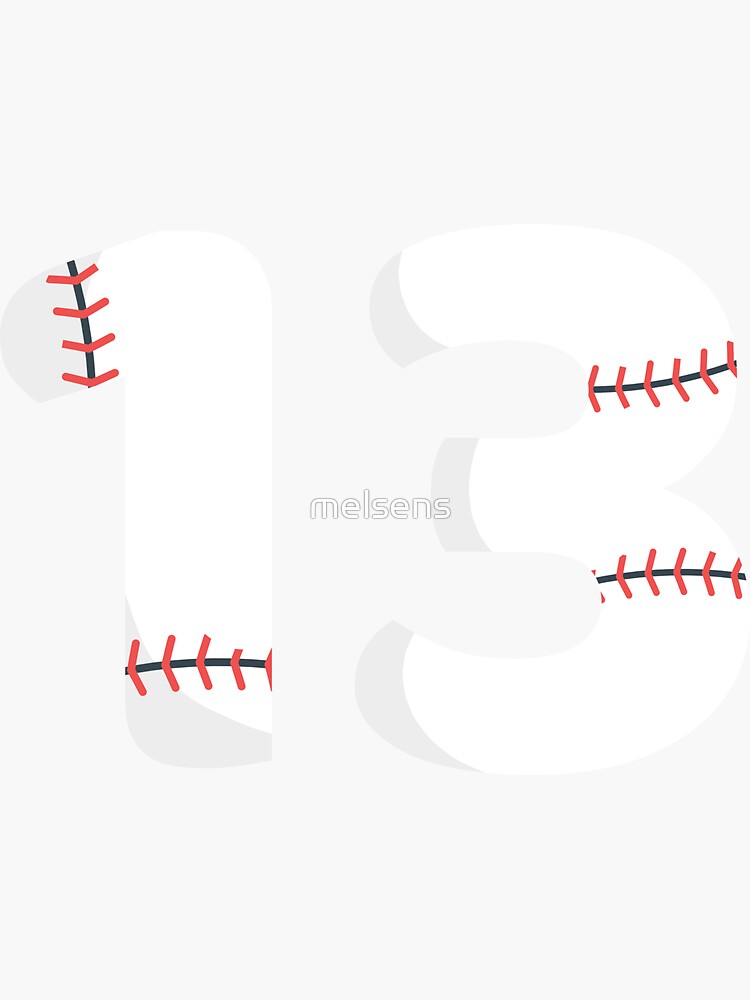 Sticker « Numéro 13 Baseball # 13 », par melsens | Redbubble