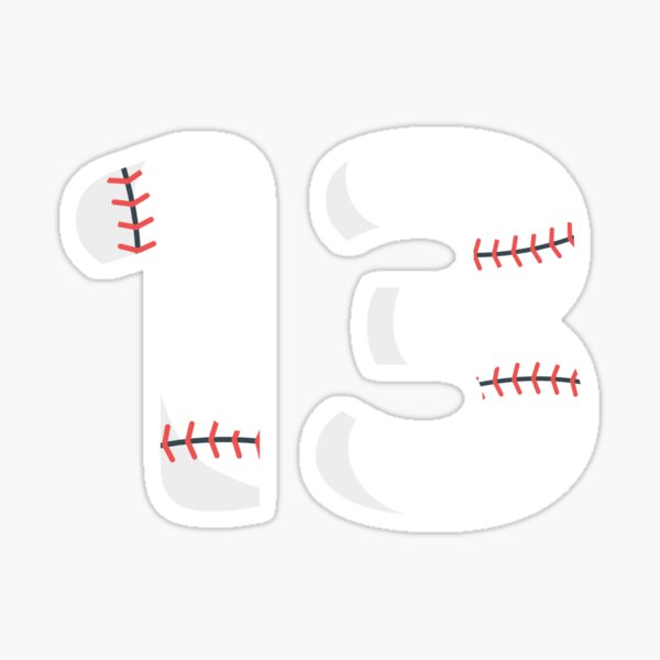 Sticker « Numéro 13 Baseball # 13 », par melsens | Redbubble