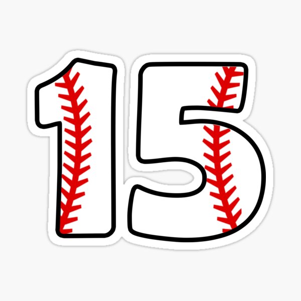 "Number 15 Baseball #15" Sticker for Sale by melsens | Redbubble