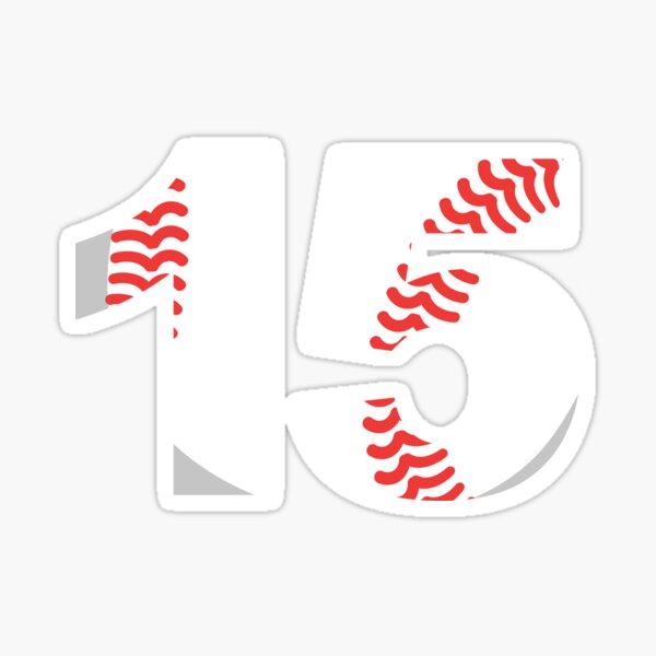"Number 15 Baseball #15" Sticker for Sale by melsens | Redbubble