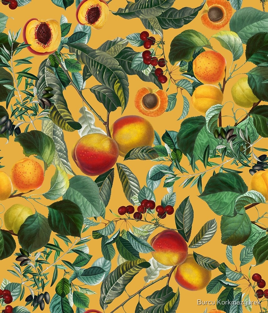 "Floral and Fruit pattern II" by Burcu Korkmazyurek | Redbubble
