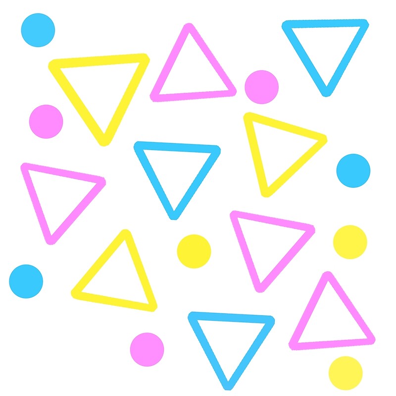"80s pattern triangles and dots" by Ben Morley | Redbubble
