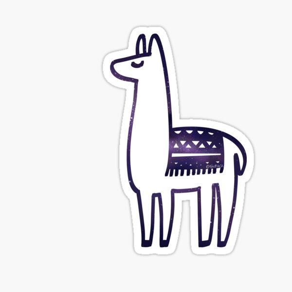 "space llama - cool, dark blue stars" Sticker by Isa-Miller | Redbubble