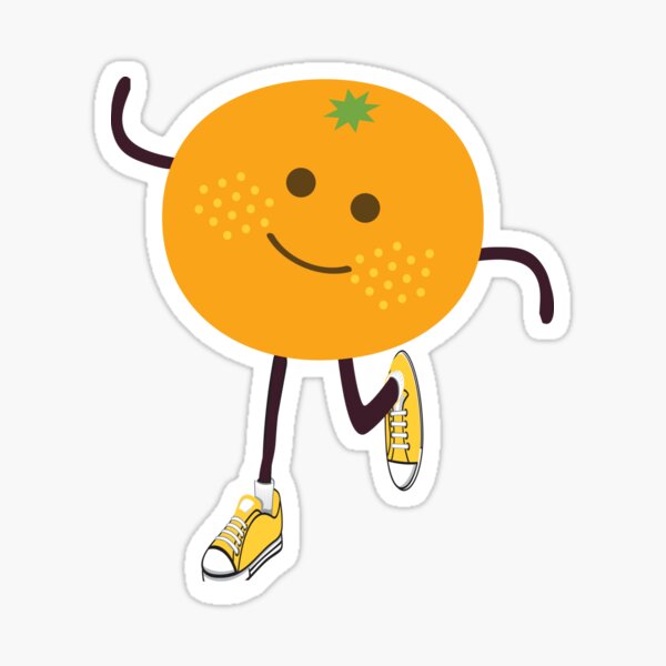 "Cute Running Orange" Sticker by Eggtooth | Redbubble