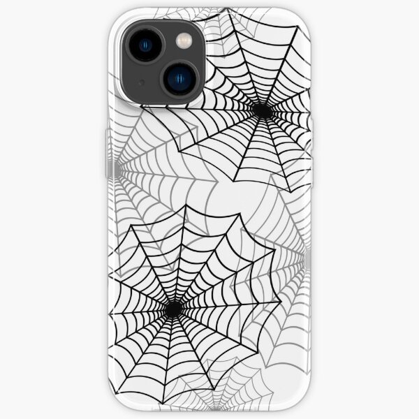 "Black Spider Web Cobweb Silk Pattern on White" iPhone Case for Sale by ...