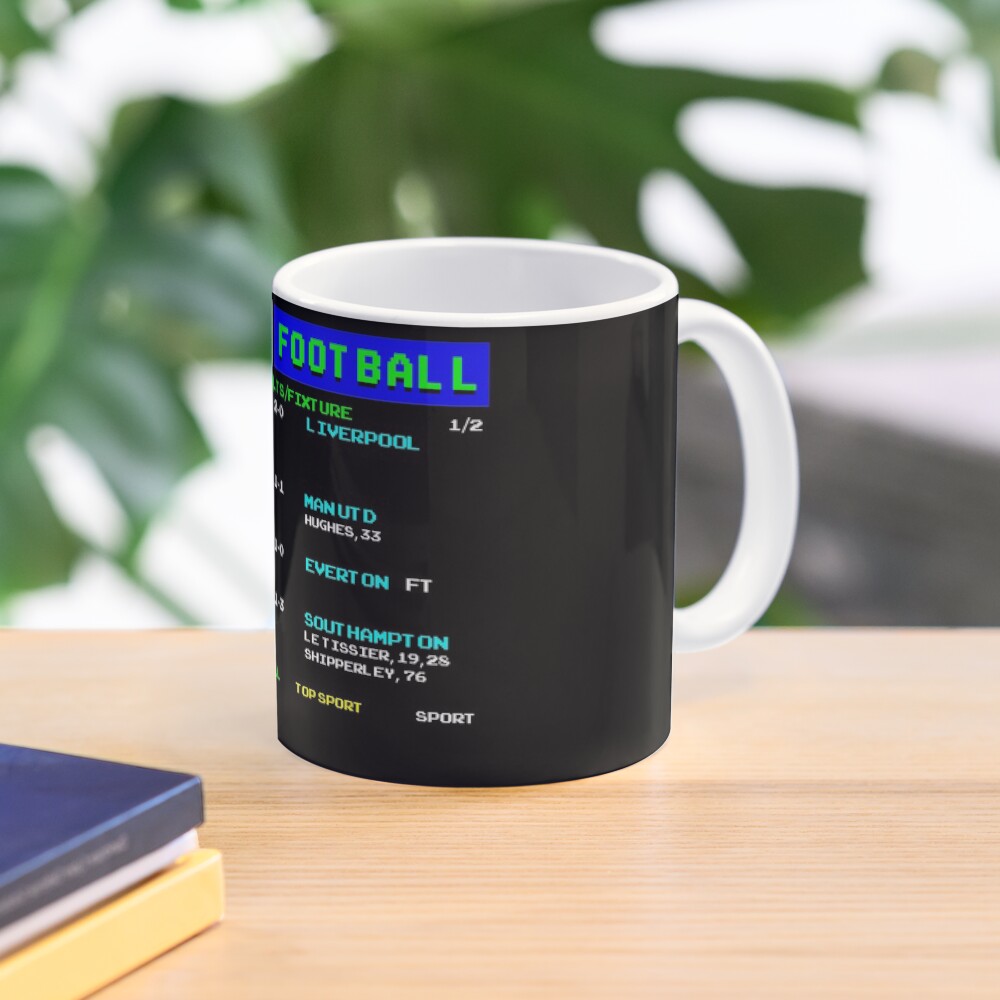 "UK Football Ceefax Retro T-Shirt" Coffee Mug for Sale by PinkPlatypus ...