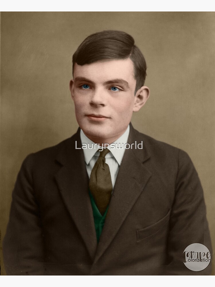 "Alan Turing, 1927 - Colorized" Poster for Sale by Laurynsworld | Redbubble