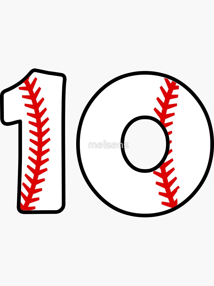 "Number 10 Baseball #10" Sticker for Sale by melsens | Redbubble