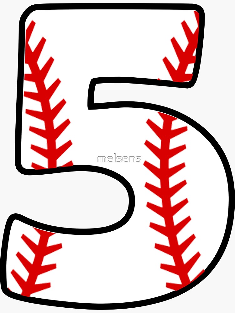 "Number 5 Baseball #5" Sticker for Sale by melsens | Redbubble