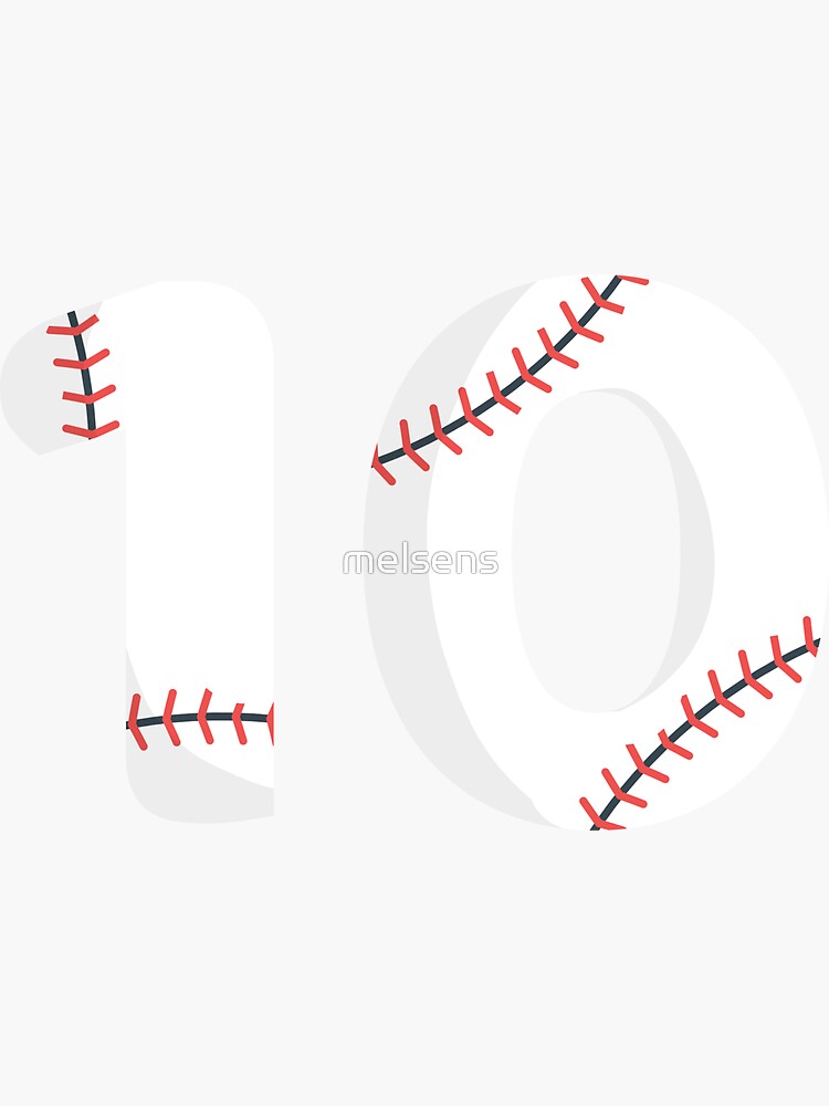 Pegatina «Número 10 Béisbol # 10» de melsens | Redbubble