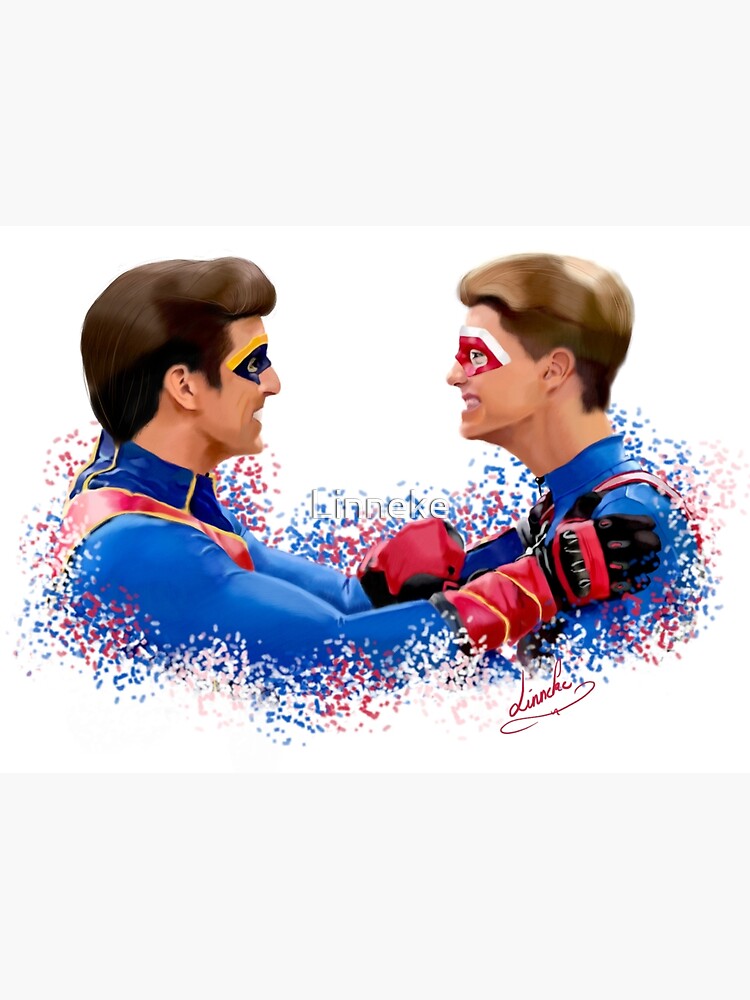 "Captain Man and Kid Danger Sketch" Poster for Sale by Linneke | Redbubble