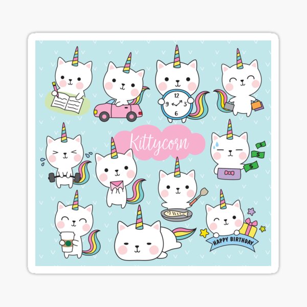 "Kittycorn Kitty Cat Unicorn" Sticker for Sale by acatherine | Redbubble