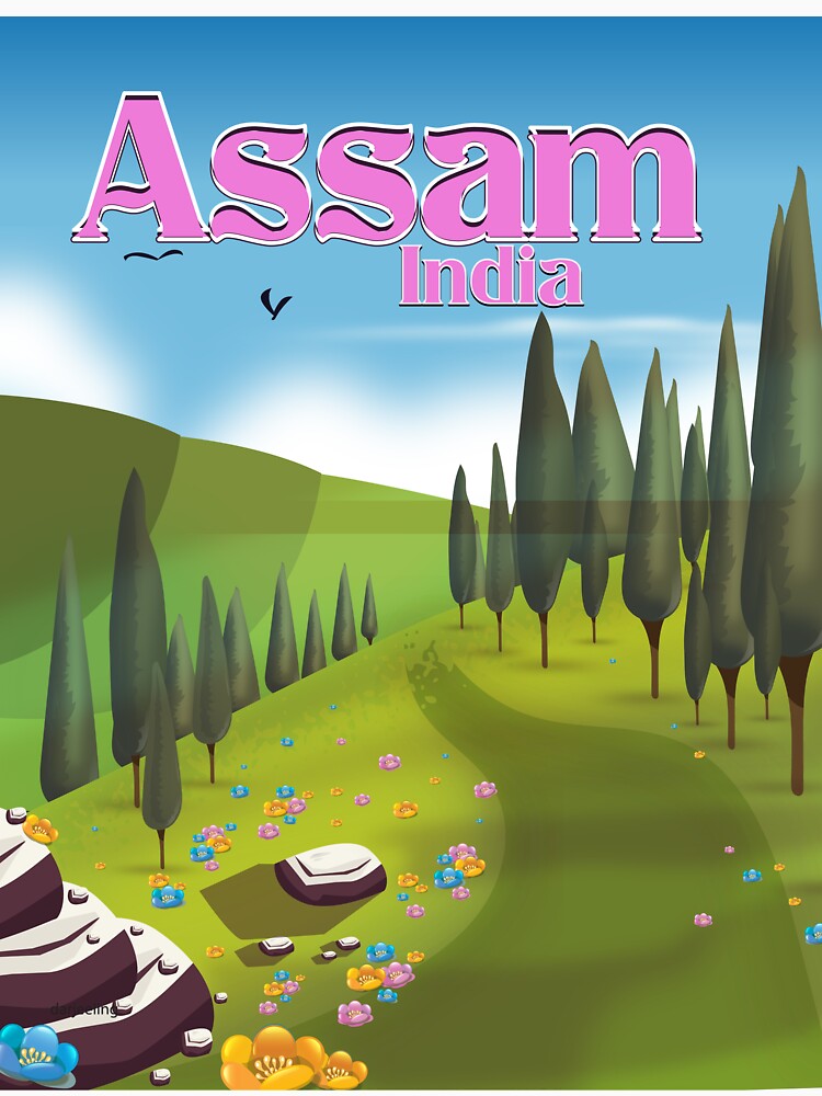 "Assam India Tea travel poster." T-shirt for Sale by vectorwebstore ...