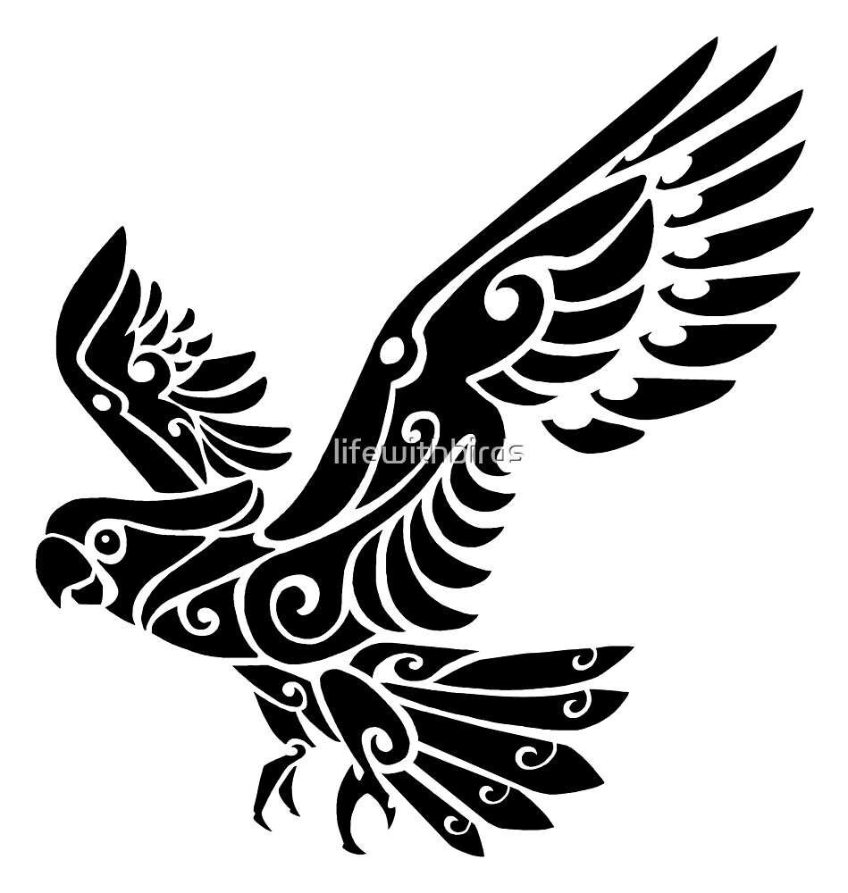 "Tribal Cockatoo parrot bird tattoo" by lifewithbirds | Redbubble