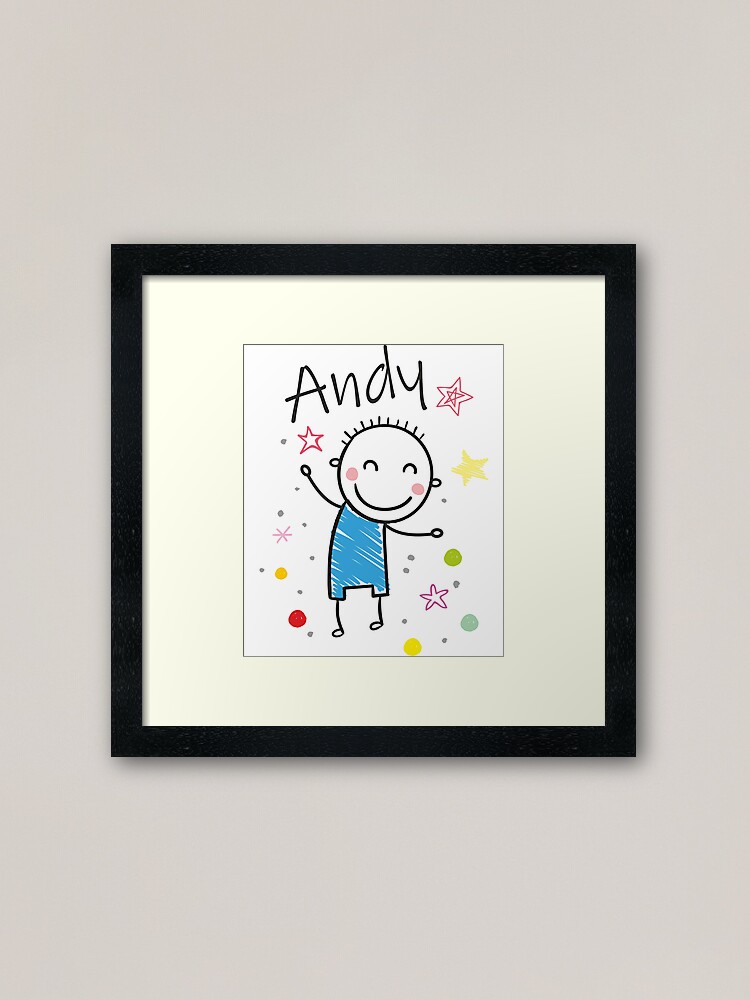 "My name is Andy" Framed Art Print for Sale by oleo79 | Redbubble