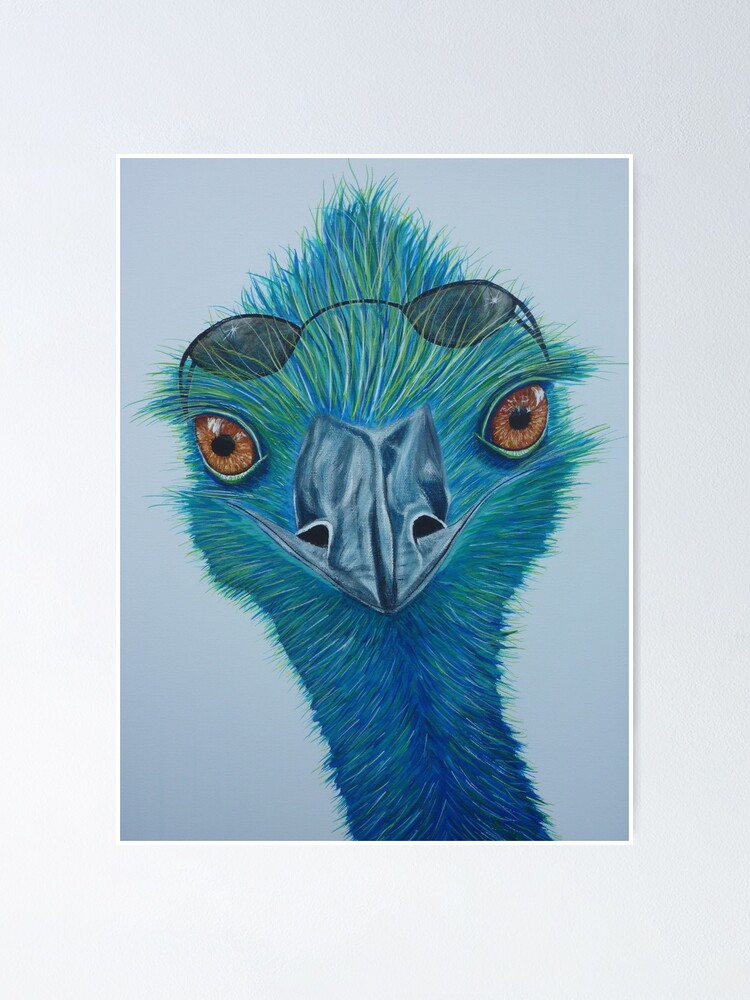 "Cool Dude - Blue Emu in Sunglasses!" Poster by JulieMatthews21 | Redbubble