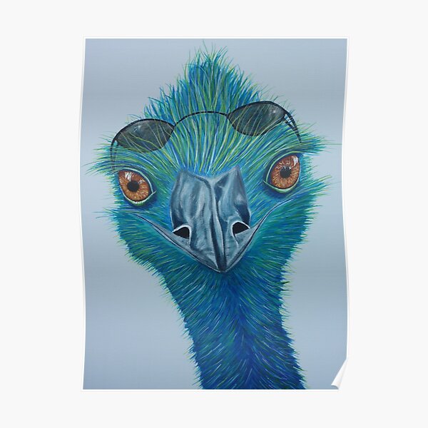 "Cool Dude - Blue Emu in Sunglasses!" Poster by JulieMatthews21 | Redbubble